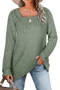 wiholl tunic sweaters for women loose fit fall sweatshirts grey green m