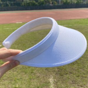 2 Pack Sun Visor Hats Women Men Clip-On Wide Brim Visors Adjustable UV Protection Sunhat Outdoor Sports Golf Tennis Travel Beach Summer Cap White