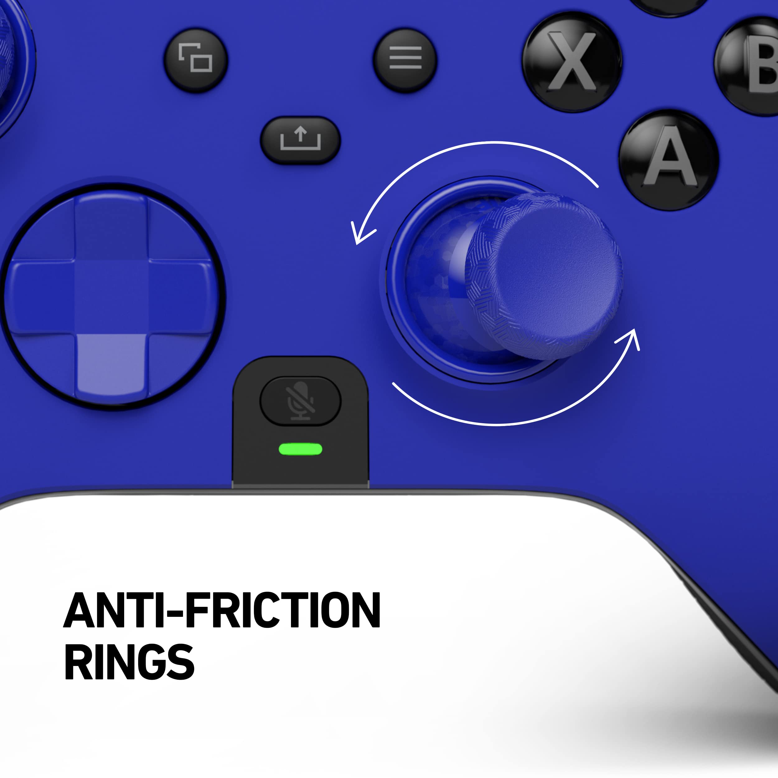 SCUF Instinct Controller Removeable Faceplate Kit - Anti Friction Rings - Xbox Series X, S, Xbox One - Blue