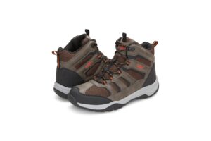 khombu windrip mens mid waterproof hiking boots multi-terrain lugs hardy & robust design, brown/orange, 10