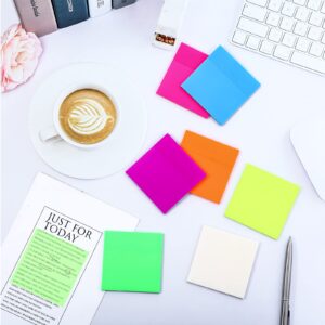 900 Sheets 18 Pieces Transparent Sticky Notes Pads, 3 x 3 Inches Translucent Colored Clear Stickies Notes Waterproof Self Adhesive See Through Memo Sticky Pads, School Office Supplies (Bright Color)