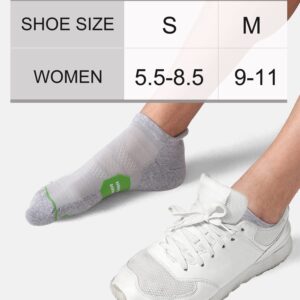 CS CELERSPORT 6 Pack Women's Ankle Running Socks Cushioned Low Cut Tab Athletic Socks, Grey Mixed, Small