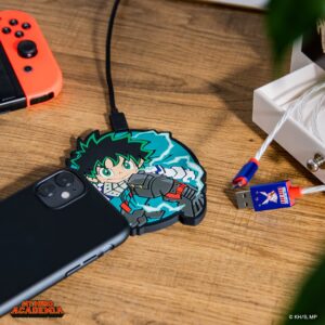 Numskull Official My Hero Academia LED USB Type-C Cable and Thumb Stick Grips 1.5m - Compatible with Xbox Series X|S, PlayStation 5, Nintendo Switch