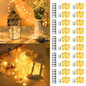 mumuxi led fairy lights battery operated string lights [20 pack], 7.2ft 20 mini led lights battery powered white twinkle lights | waterproof copper wire lights firefly lights mason jars, warm white