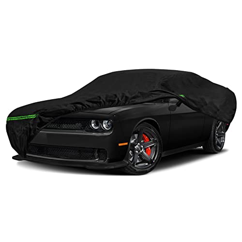 Car Covers Waterproof All Weather Replace for 2008-2024 Dodge Challenger, 6 Layers Custom-Fit Outdoor Full Car Covers with Zipper Door for Snow Rain Dust Hail Protection