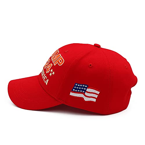 Trump Hat 2024 MAGA Hat Embroidered Save America Great Again Donald Trump Slogan with USA Flag Cap Trump Merchandise Gift for Woman Men