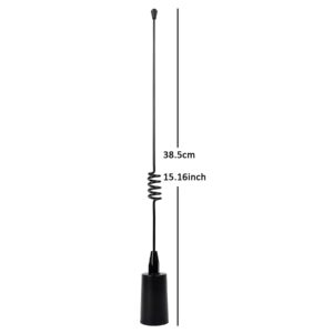 HYS VHF Band Amateur 156-163Mhz Low-Profile Marine Antenna with Stainless Steel L-Bracket Hole & W/16.4ft(5m) RG-58 Coax Cable for Standard Horizon Icom Cobra Uniden VHF Marine Radios