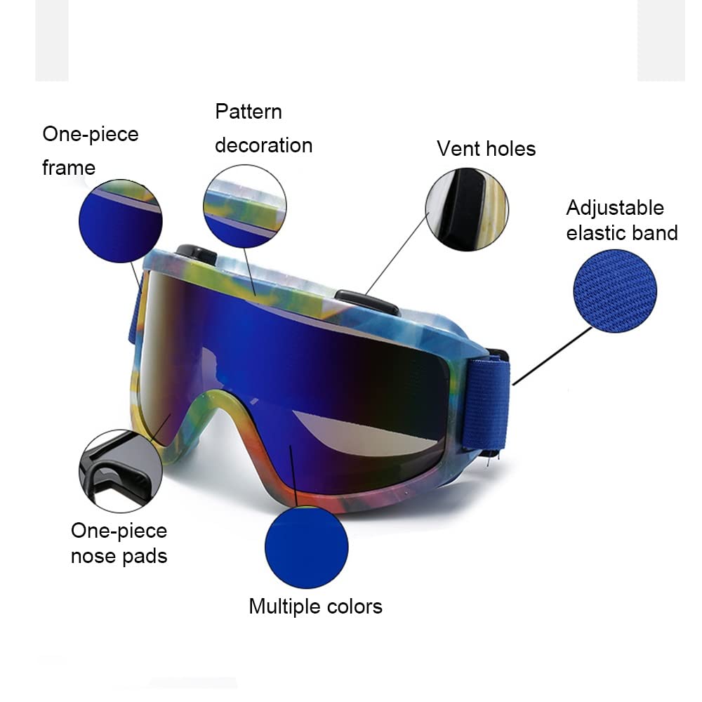 Ski Goggles, Snowboard Goggles， Mountaineering Protection Snow Goggles for Boys & Girls, Youth, Men (Color : Blue2)