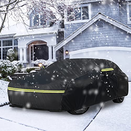 Car Covers Waterproof All Weather Replace for 2008-2024 Dodge Challenger, 6 Layers Custom-Fit Outdoor Full Car Covers with Zipper Door for Snow Rain Dust Hail Protection