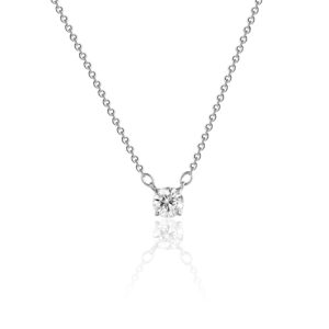 Kyerlyn Diamond Solitaire Pendant Necklaces for Women Filled CZ Necklace Silver Plated Necklace Cubic Zirconia Adjustable Necklace Delicate Simple Jewelry Mothers Day Gift