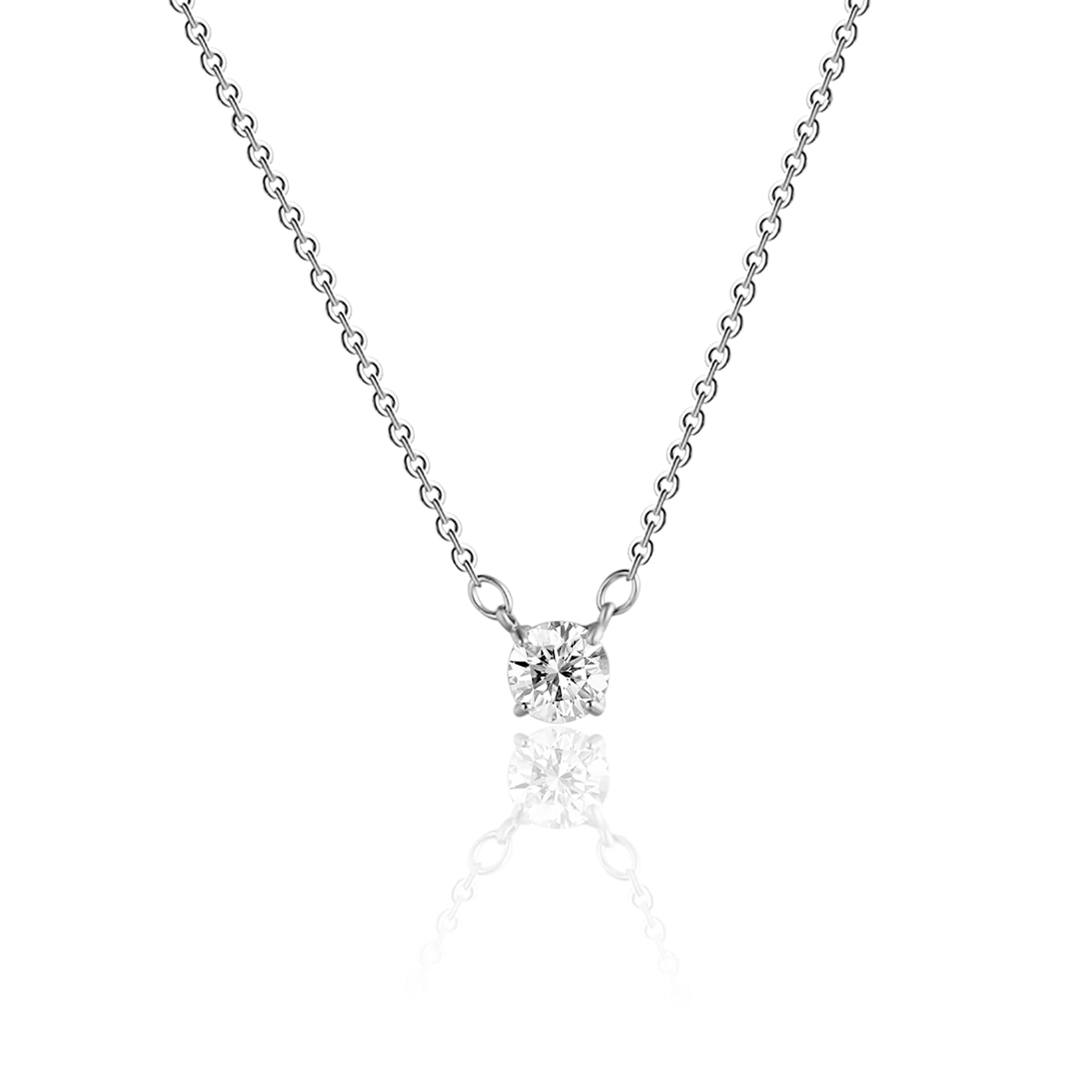 Kyerlyn Diamond Solitaire Pendant Necklaces for Women Filled CZ Necklace Silver Plated Necklace Cubic Zirconia Adjustable Necklace Delicate Simple Jewelry Mothers Day Gift