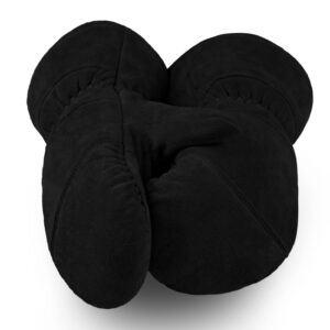 american fur deerskin suede mittens - black insulated (large)