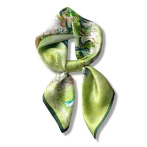 poeticehome 100% pure mulberry silk square scarf 27"x27" women neckerchief headscarf gift packed