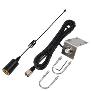 HYS VHF Band Amateur 156-163Mhz Low-Profile Marine Antenna with Stainless Steel L-Bracket Hole & W/16.4ft(5m) RG-58 Coax Cable for Standard Horizon Icom Cobra Uniden VHF Marine Radios