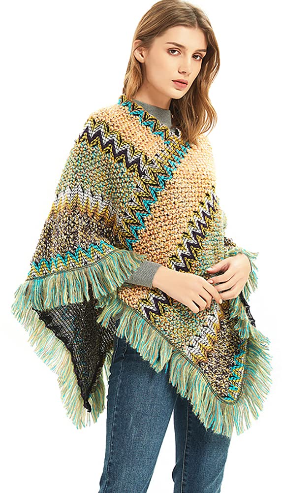 Molodo Ponchos for Women, Womens Ponchos And Wraps Winter Retro Stylish Poncho Shawl For Women