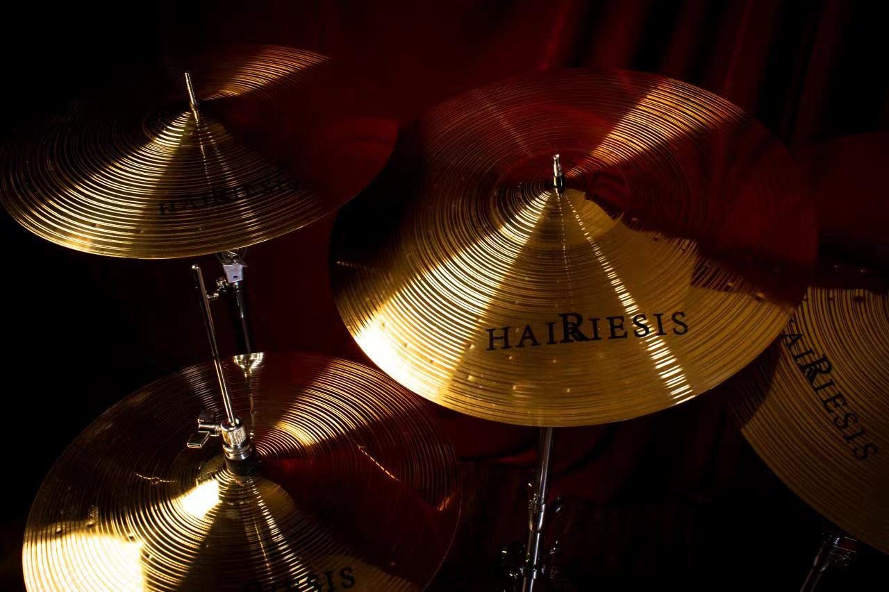 HAIRIESIS Cymbal Exquisite Alloy Cymbal Set 14"/16"/18"/20" 5 Pieces Drum Cymbal