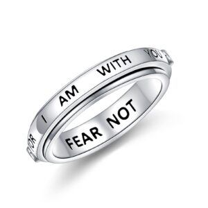 spinner ring s925 sterling silver fidget anxiety worry inspirational band fidget relieving boredom adhd autism rings for men women teens, precious metal, cubic zirconia