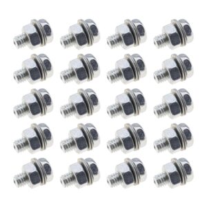 sing f ltd 20pcs bicycle cable anchor bolts 6mm with nuts and washers for bmx cross bike electric bike foldable hybrid kids mountain racing trekking bike cycling accessories hex head screw