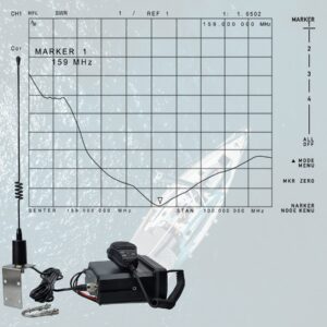 HYS VHF Band Amateur 156-163Mhz Low-Profile Marine Antenna with Stainless Steel L-Bracket Hole & W/16.4ft(5m) RG-58 Coax Cable for Standard Horizon Icom Cobra Uniden VHF Marine Radios