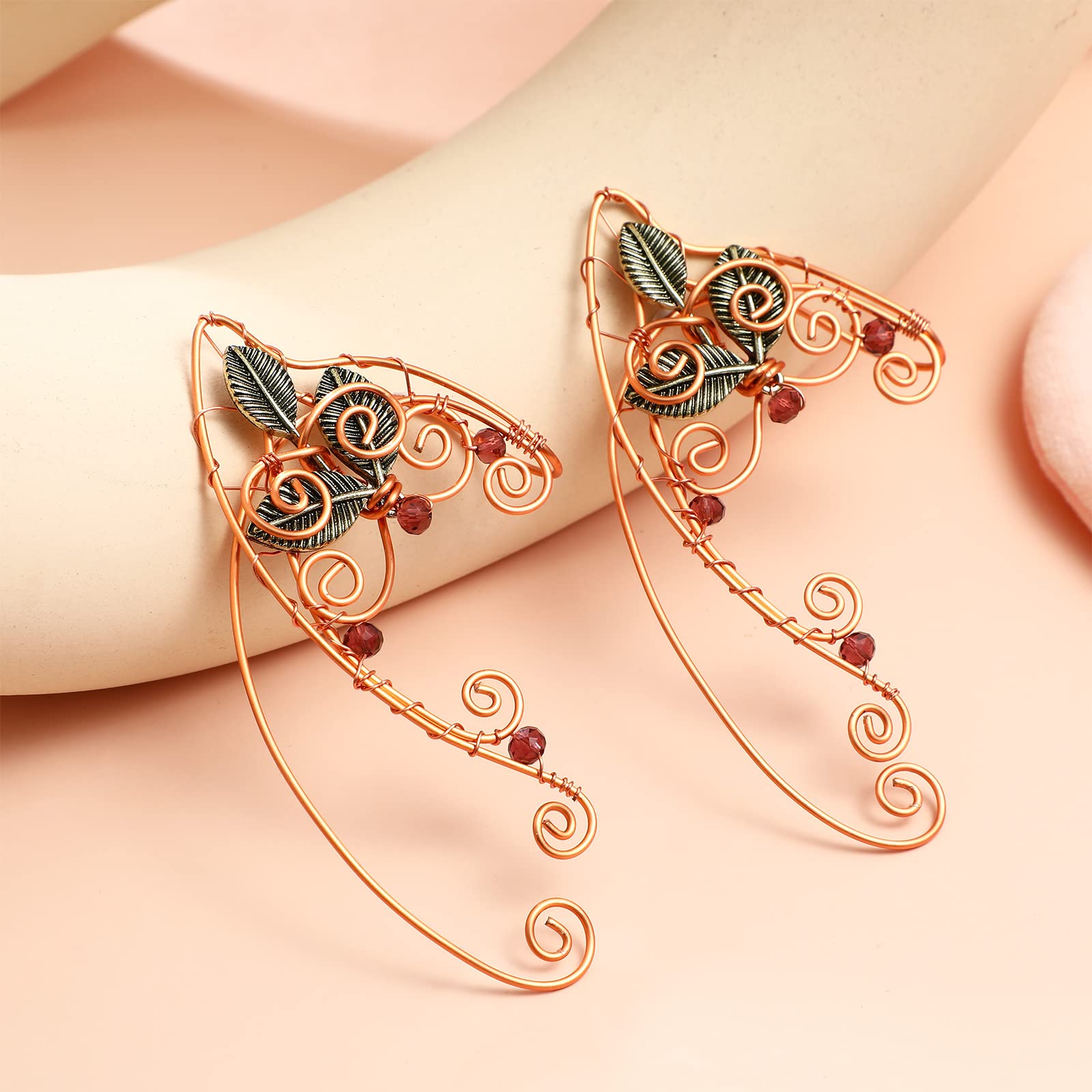 Lurrose 1 Pair Ear Crawler Climber Earrings Wrap Ear Clip Wrap Cuff Elf Ears Stud Jacket Earrings Women Ear Jewelry