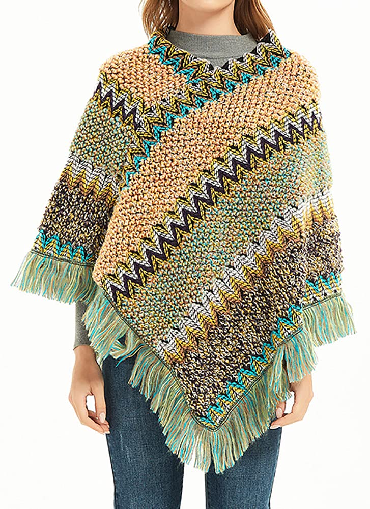 Molodo Ponchos for Women, Womens Ponchos And Wraps Winter Retro Stylish Poncho Shawl For Women