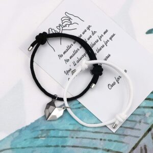 free-space Best Friend Magnetic Bracelets for 2 Matching Yin Yang Relationship Attraction for Friendship Boyfriend Girlfriend (Heart)