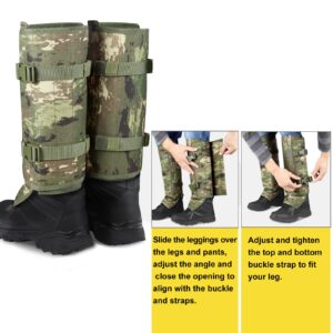 QOGIR Snake Gaiters for Hunting: Durable Snake Guards, Snake Gaiter Leggings for Men & Women, Snake Bite Protection for Lower Legs, Snake Proof Gaiters with Adjustable Size(Camo)