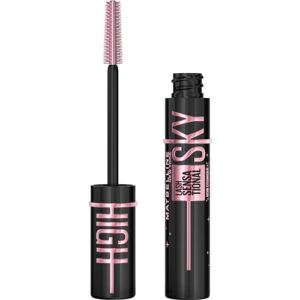 maybelline lash sensational sky high washable mascara makeup, volumizing, lengthening, defining, curling, multiplying, buildable formula, cosmic black, 1 count