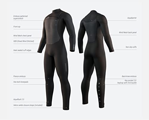 Mystic Voltt 5/4/3mm Front-Zip Fullsuit Wetsuit 2022 - Black 220001 XL