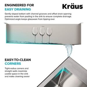 KRAUS Kore™ Workstation 32-inch Undermount 16 Gauge Single Bowl Stainless Steel Kitchen Sink with Accessories (Pack of 5) with WasteGuard™ Continuous Feed Garbage Disposal, KWU110-32-100-75MB