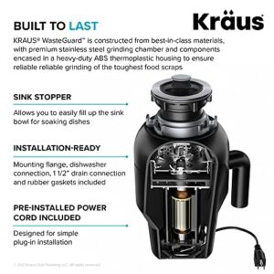 KRAUS Standart PRO™ 32-inch 16 Gauge Undermount Single Bowl Stainless Steel Kitchen Sink with WasteGuard™ Continuous Feed Garbage Disposal, KHU100-32-100-75MB