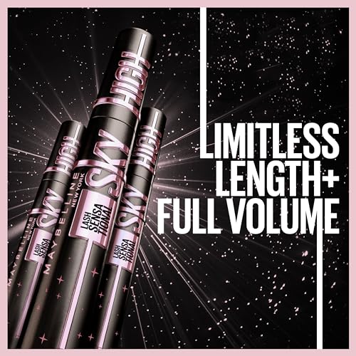 Maybelline Lash Sensational Sky High Washable Mascara Makeup, Volumizing, Lengthening, Defining, Curling, Multiplying, Buildable Formula, Cosmic Black, 1 Count