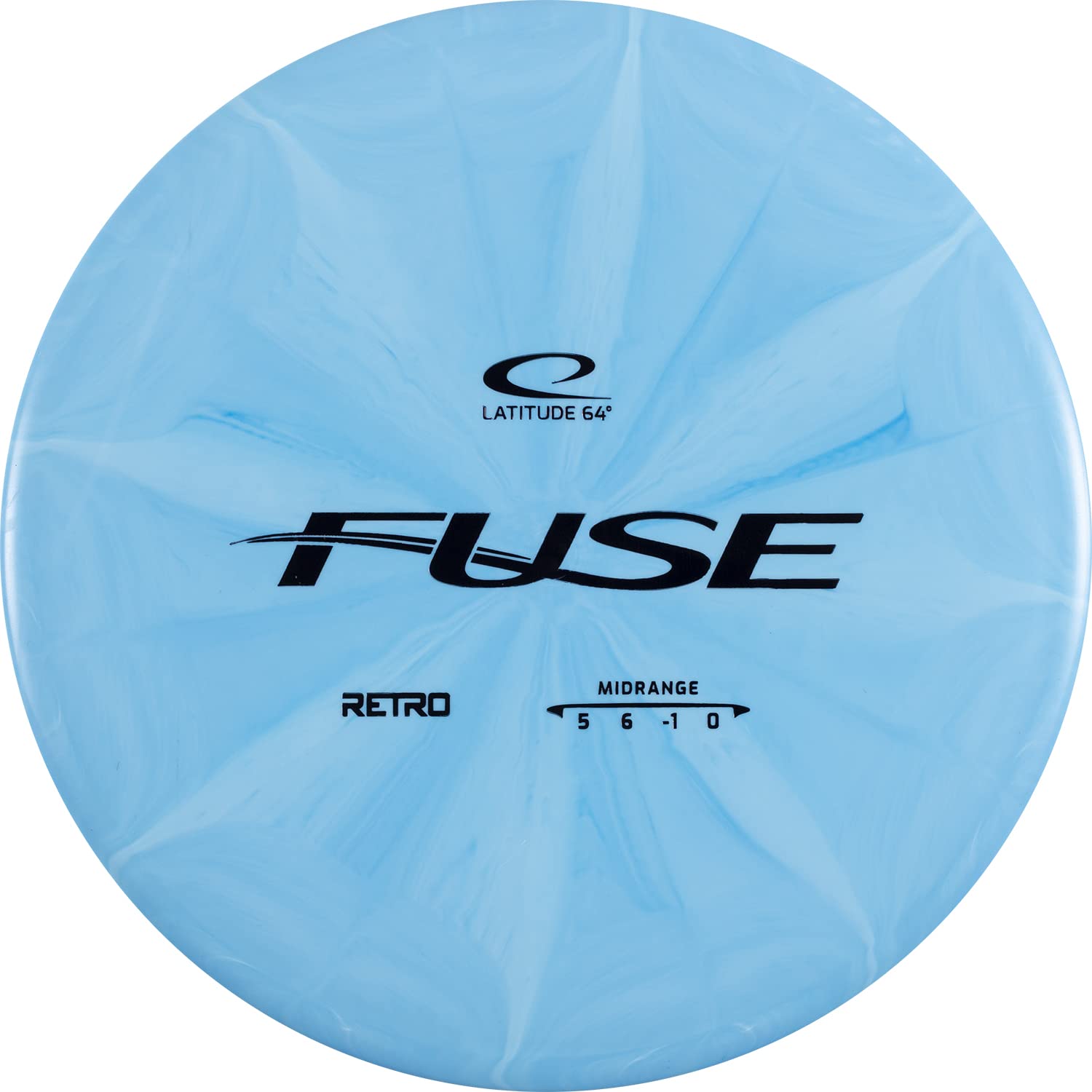 Latitude 64 Retro Burst Fuse Midrange Disc Golf, Beginner Outdoor Games, Midrange Frisbee, 170g +, Stamp Color and Burst Pattern Will Vary, Blue