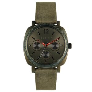 ted baker caine multifunction green leather strap watch (model: bkpcnf1029i)