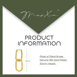 MRSXIA Huggie Earrings for Women Gold Hoop Cable Link Chain U-shape Dangle Drop 18K Gold Filled Small Simple Delicate Hypoallergenic Ear Jewelry