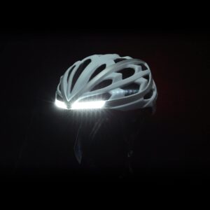 Safe-tec Smart Bluetooth Bike Helmet (White/Silver, Large)