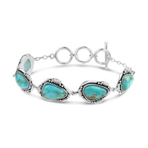 stauer sedona turquoise genuine arizona turquoise jewelry earring set (bracelet)