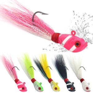 bucktail-jigs-saltwater-hair-jigs-head -fishing-lures-assorted kit