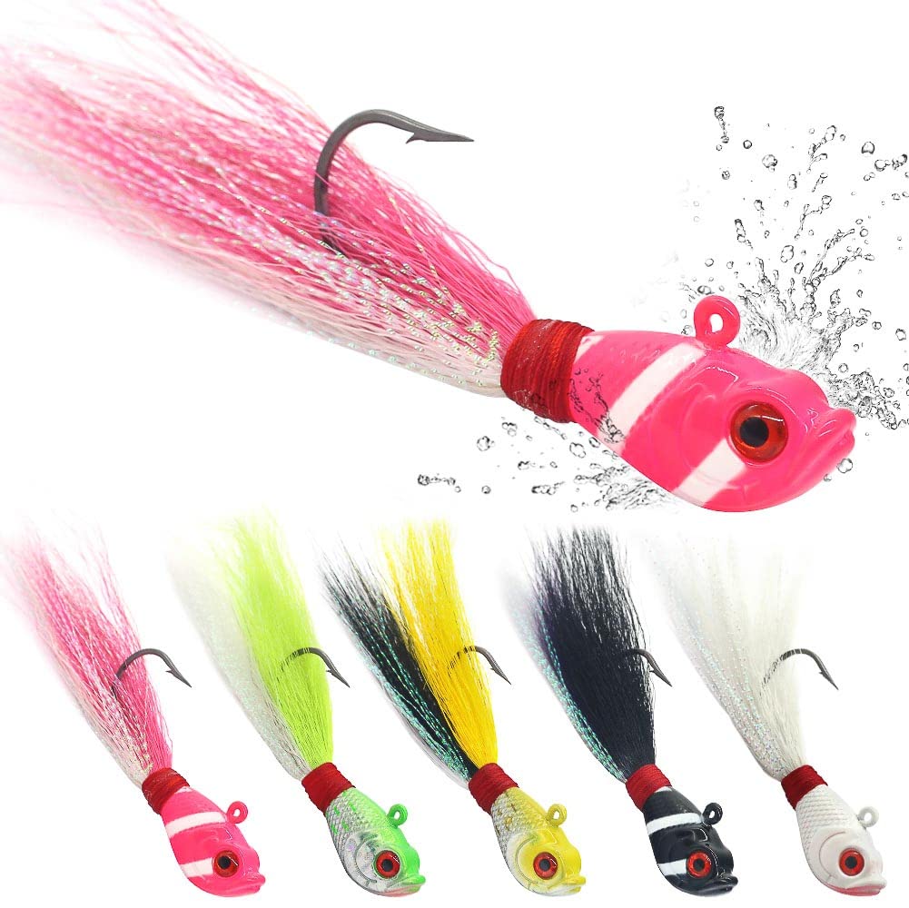 Bucktail-Jigs-Saltwater-Hair-Jigs-Head -Fishing-Lures-Assorted Kit