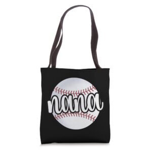 baseball nana proud baseball grandma nana tote bag