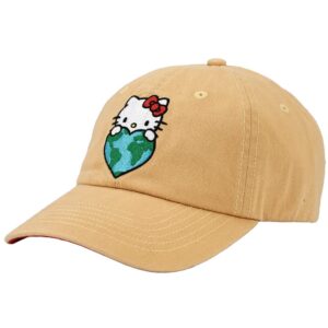 Hello Kitty Embroidered Canvas Cotton Twill Dad Hat Brown