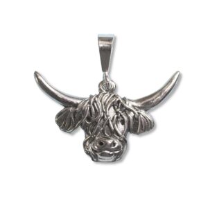 the magic zoo sterling silver highland cow pendant