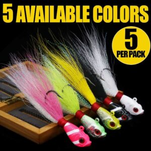 Bucktail-Jigs-Saltwater-Hair-Jigs-Head -Fishing-Lures-Assorted Kit