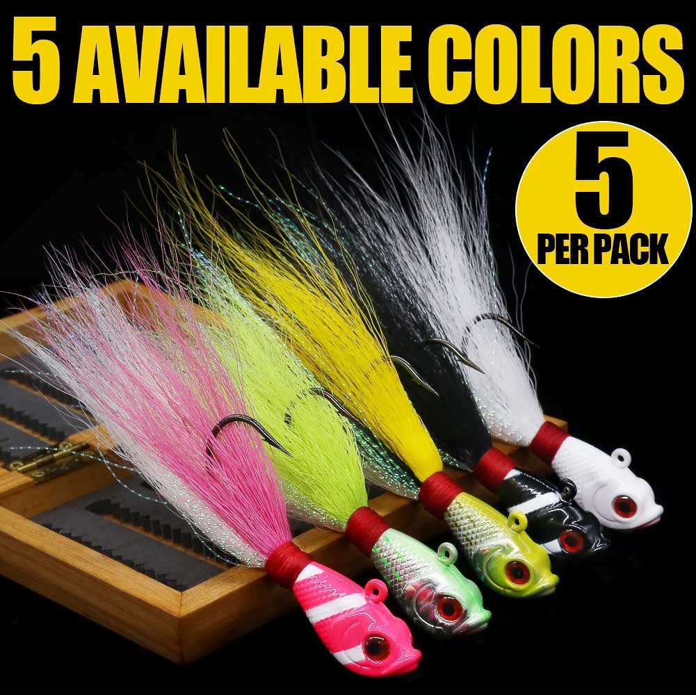 Bucktail-Jigs-Saltwater-Hair-Jigs-Head -Fishing-Lures-Assorted Kit