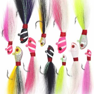 Bucktail-Jigs-Saltwater-Hair-Jigs-Head -Fishing-Lures-Assorted Kit