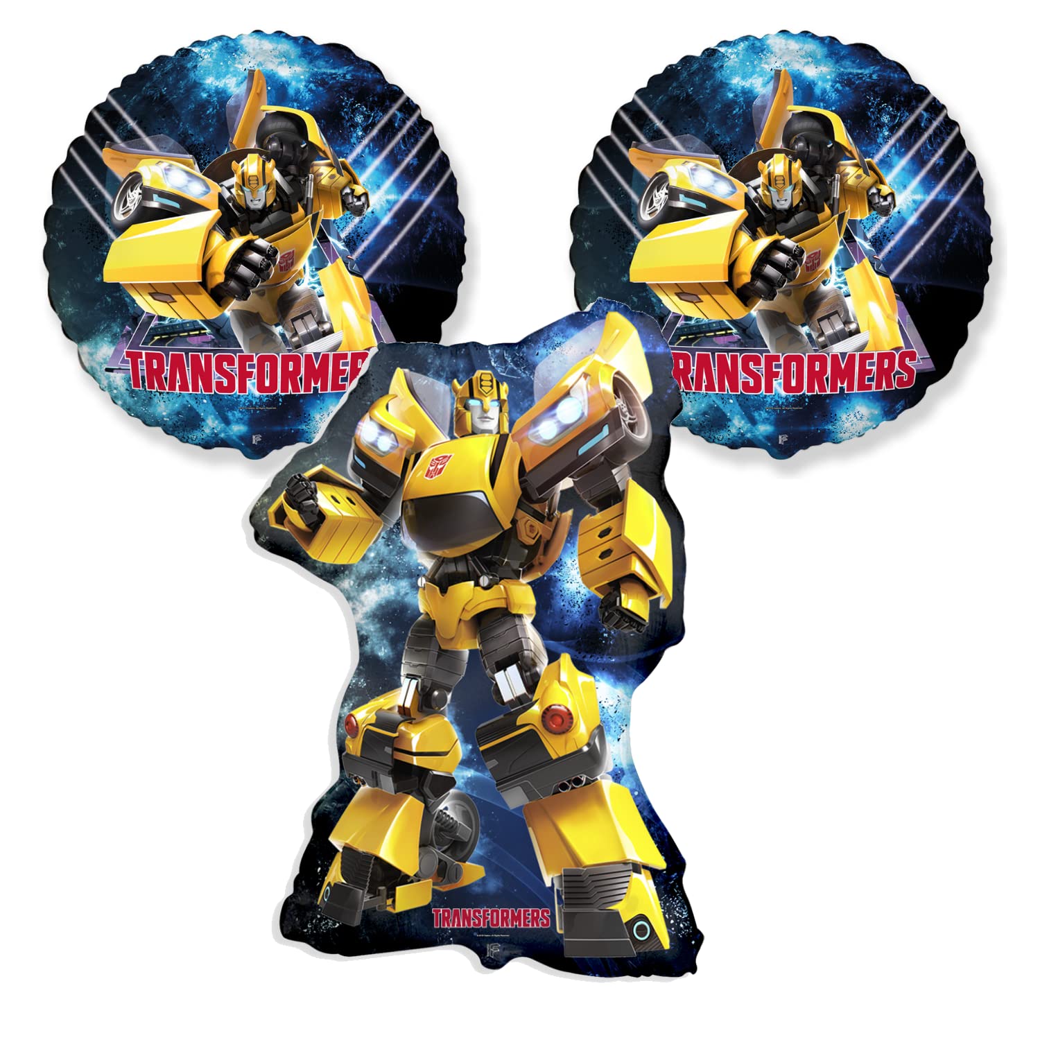 Bumblebee Transformer Party Balloon Decorations - Set Of 3 Transformers Balloons Featuring Bumble Bee For A Kids Birthday Centerpiece Bouquet Backdrop