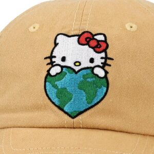 Hello Kitty Embroidered Canvas Cotton Twill Dad Hat Brown