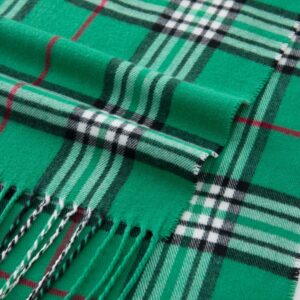 CALVIN & OLIVIA Soft Cashmere Feel Scarf Unisex Classic Plaid Tartan Winter Scarves Ombre Buffalo Tartan Tweed Houndstooth Gift for Men Women Classic Green Plaid