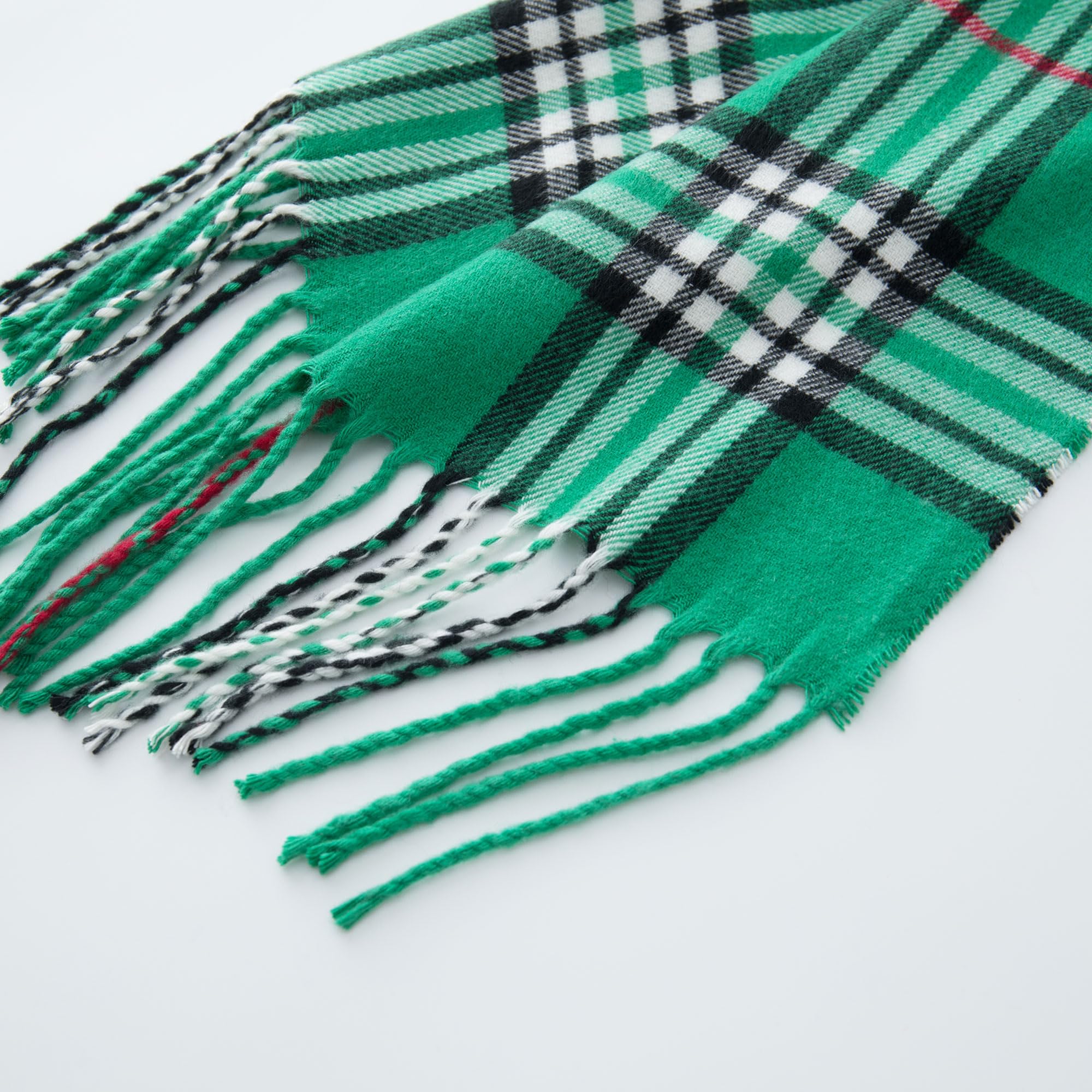 CALVIN & OLIVIA Soft Cashmere Feel Scarf Unisex Classic Plaid Tartan Winter Scarves Ombre Buffalo Tartan Tweed Houndstooth Gift for Men Women Classic Green Plaid