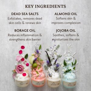 Sabon Body Scrub — Delicate Jasmine | Exfoliating Dead Sea Salt Body Scrub | Bergamot, Ylang, Rose | For All Skin Types | 11.3 Oz